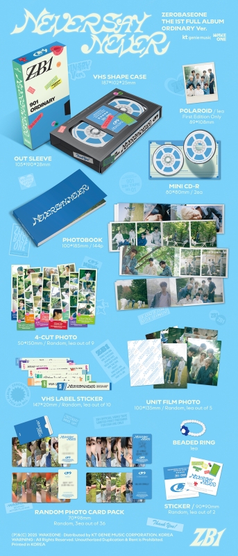 ZEROBASEONE - NEVER SAY NEVER [Photobook Ver.] | mit POB (apple music photo card) | Icon [VHS ...